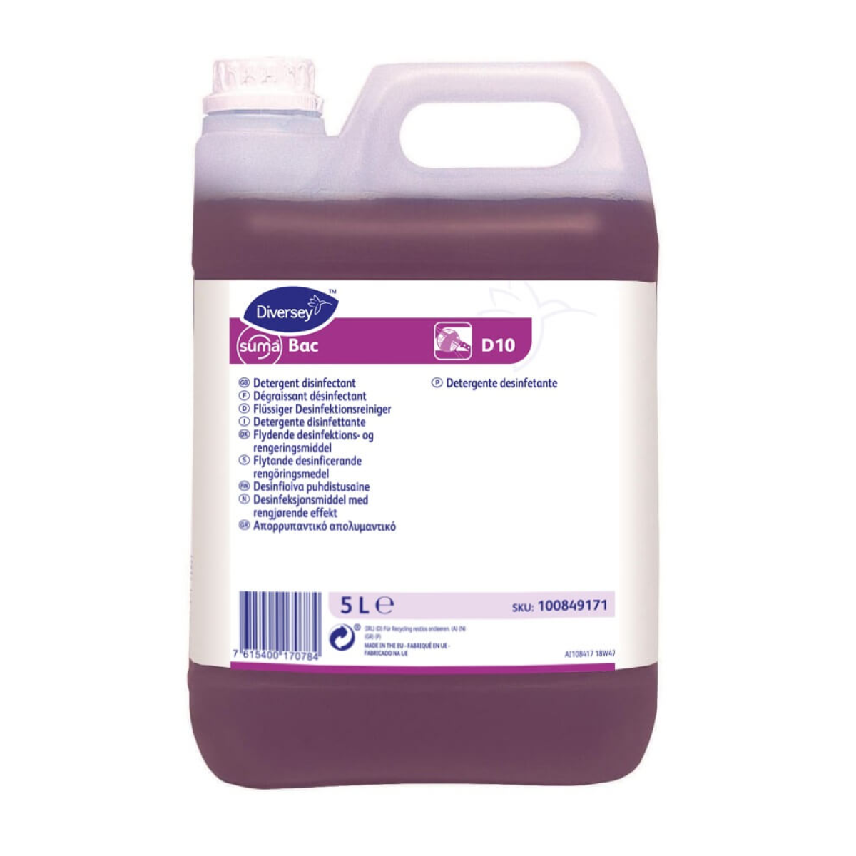 Detergente desinfetante, Diversey, altamente concentrado para a limpeza ...