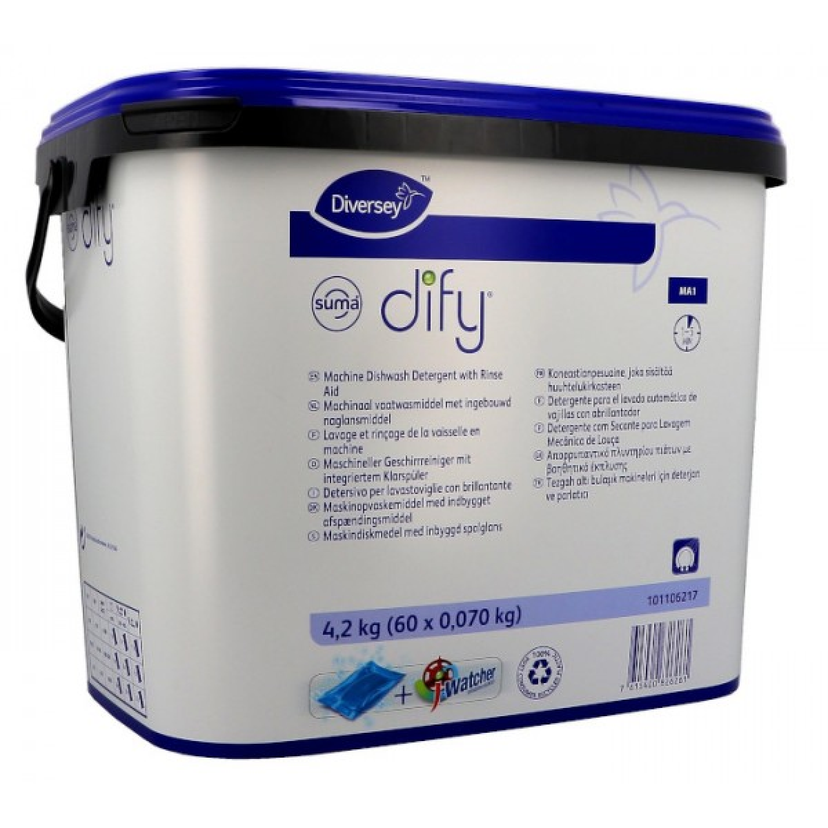 Detergente 6 in 1, Diversey, com secante incorporado, até 600 lavagens ...