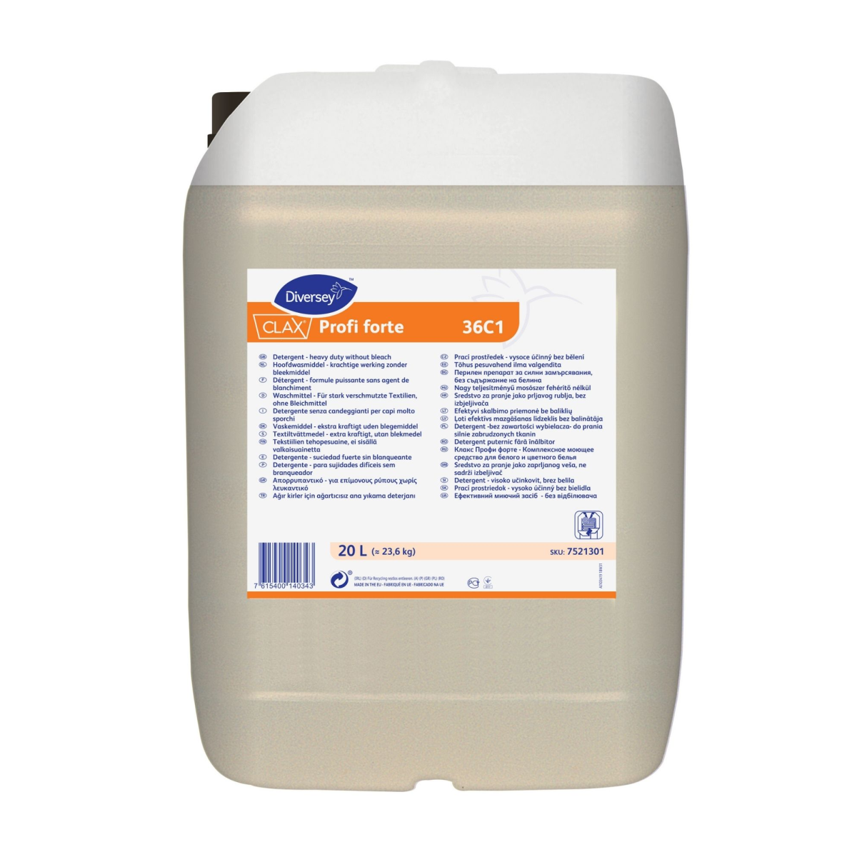 Detergente, Diversey, para sujidades difíceis, sem branqueador, 20 ...