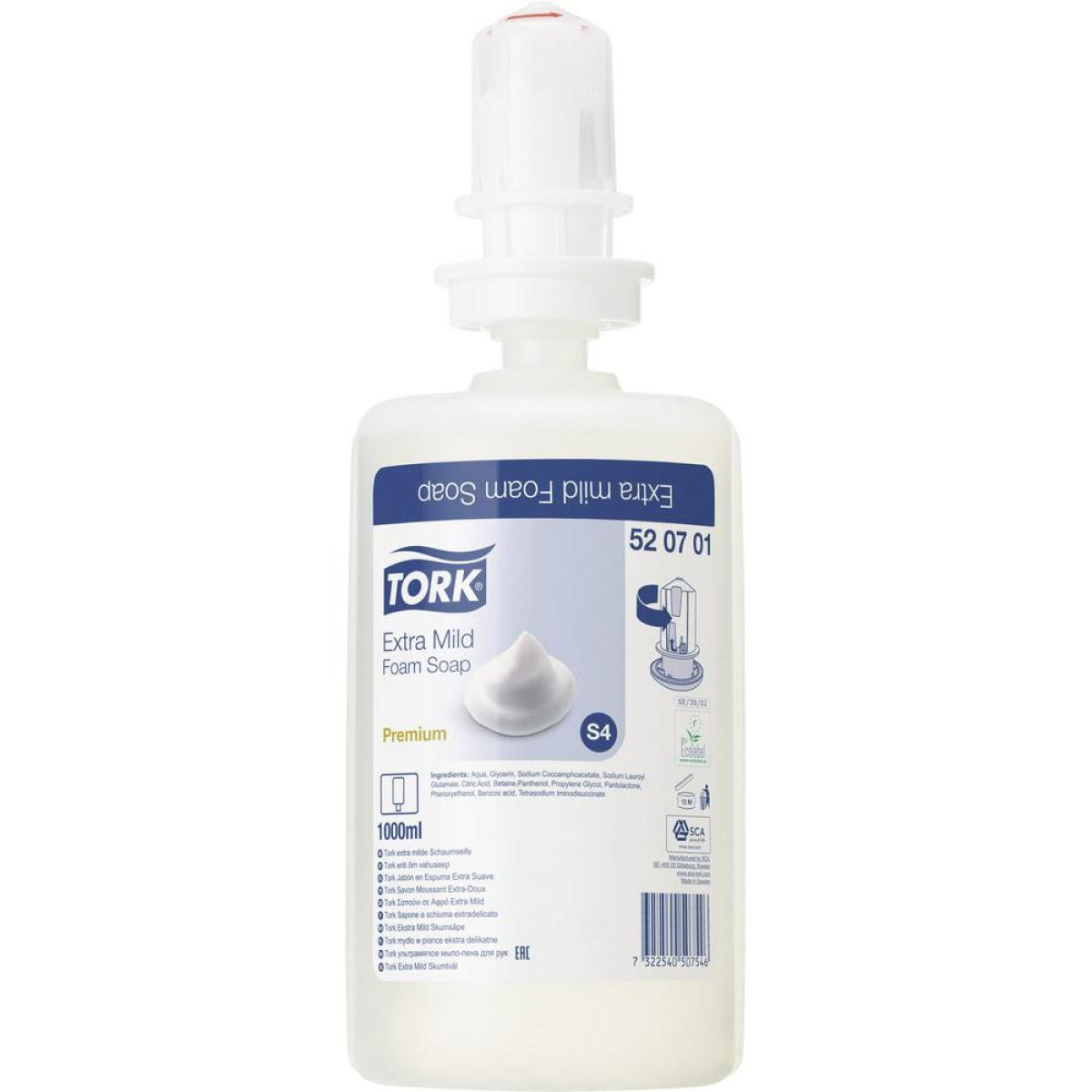 Sabonete em espuma, tork, Bactericida extra suave, CX 6x1 Lt - 03520701 ...