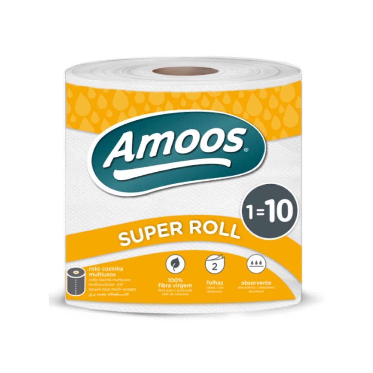 Rolo cozinha multiusos, 2 folhas, Super roll, embalagem com 6 rolos ...